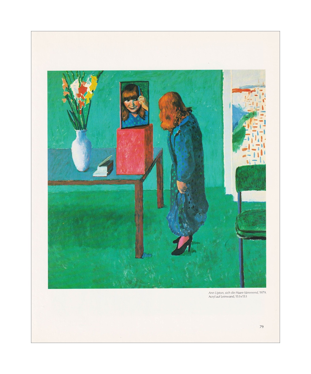 David Hockney Ann Upton Combing Her Hair Woman in Dress High Heels ...