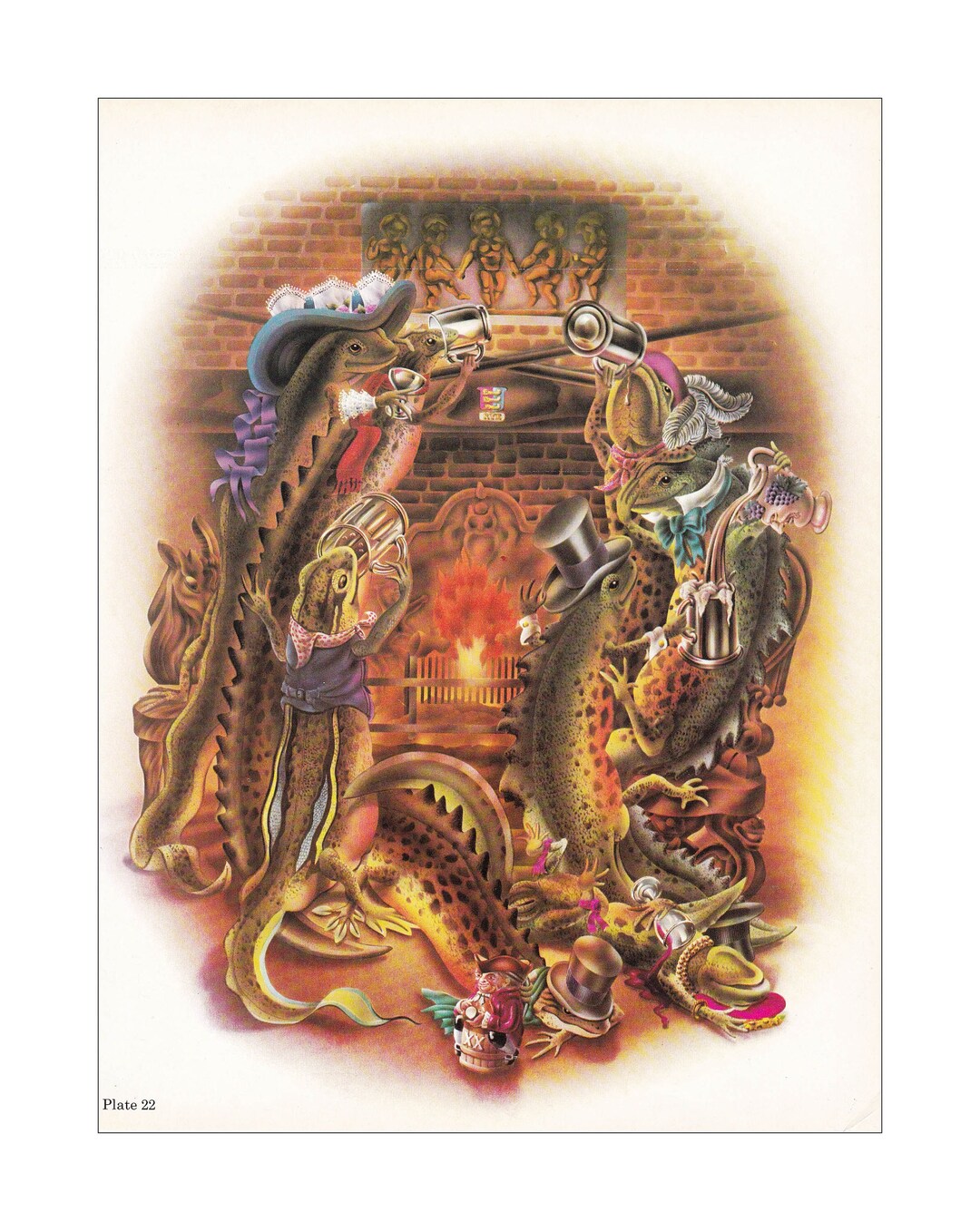 Newt Party Salamander Alan Aldridge Quirky Fun Psychedelic Illustration ...