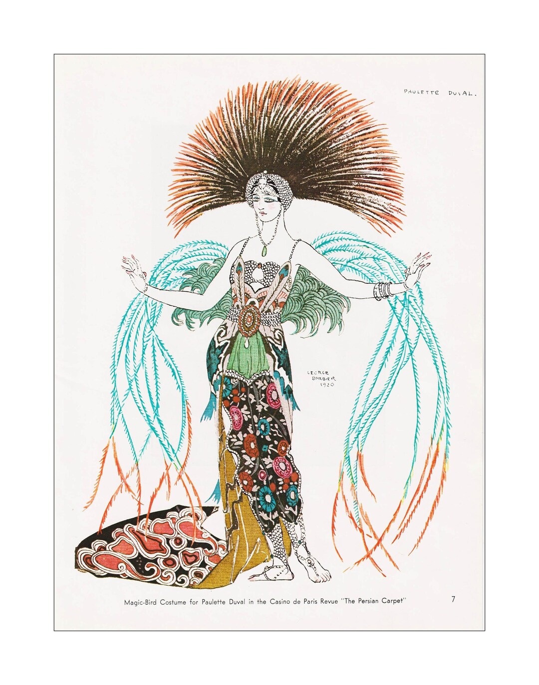 George Barbier Costume Magic Bird for Revue Art Deco Art Nouveau Ready ...
