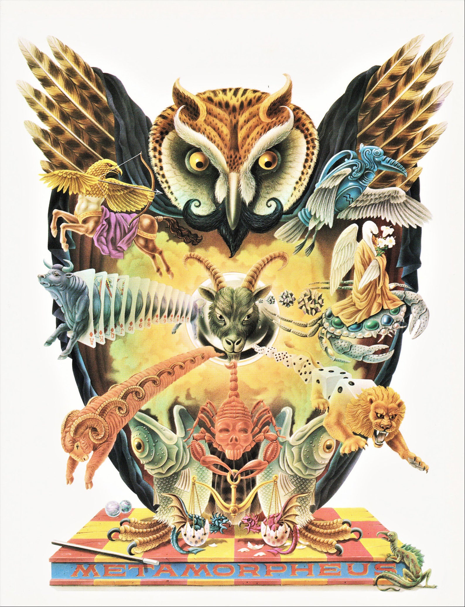 70's Owl Mustache Illustration Alan Aldridge Metamorpheus - Etsy