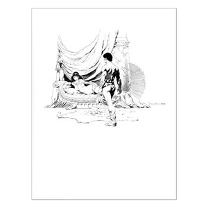 Swords of Mars Frank Frazetta Barsoom B/w Vintage Early Dark Fantasy ...
