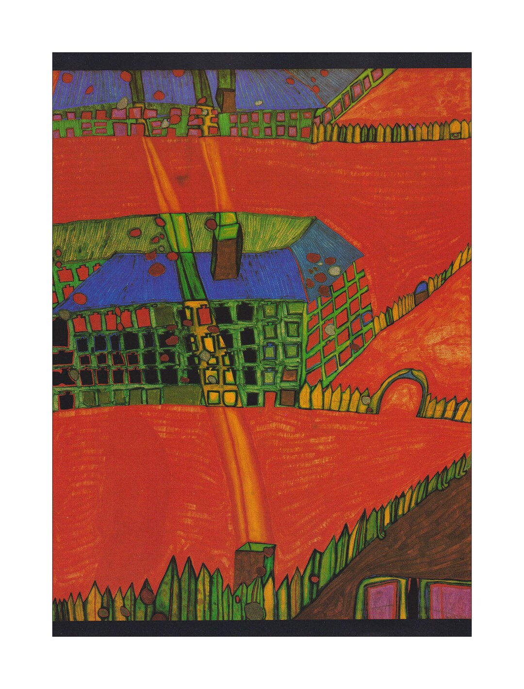 Friedensreich Hundertwasser Blood Garden Houses With Yellow Smoke ...
