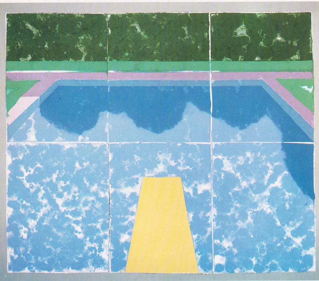 David Hockney Paper Pool Outdoor Swimming Pool Diving Board Bathroom ...