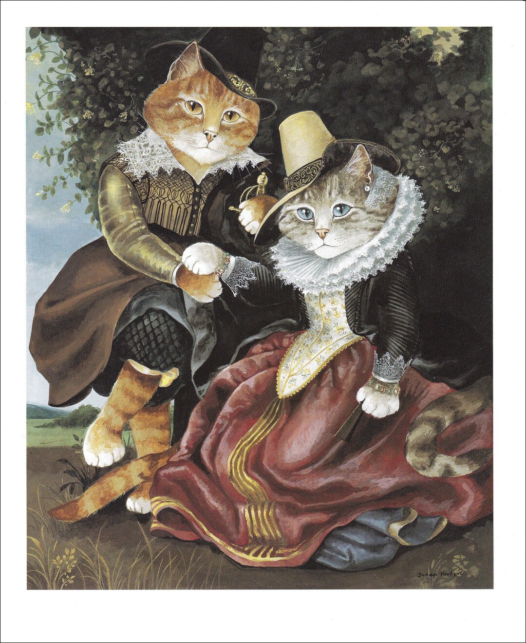 Vintage Cat Fine Art Spoof Susan Herbert Baroque Cat Rubens Portrait ...