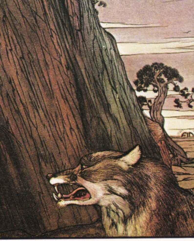 Wolf and the Goat Vintage Illustration Aesops Fables Victorian - Etsy