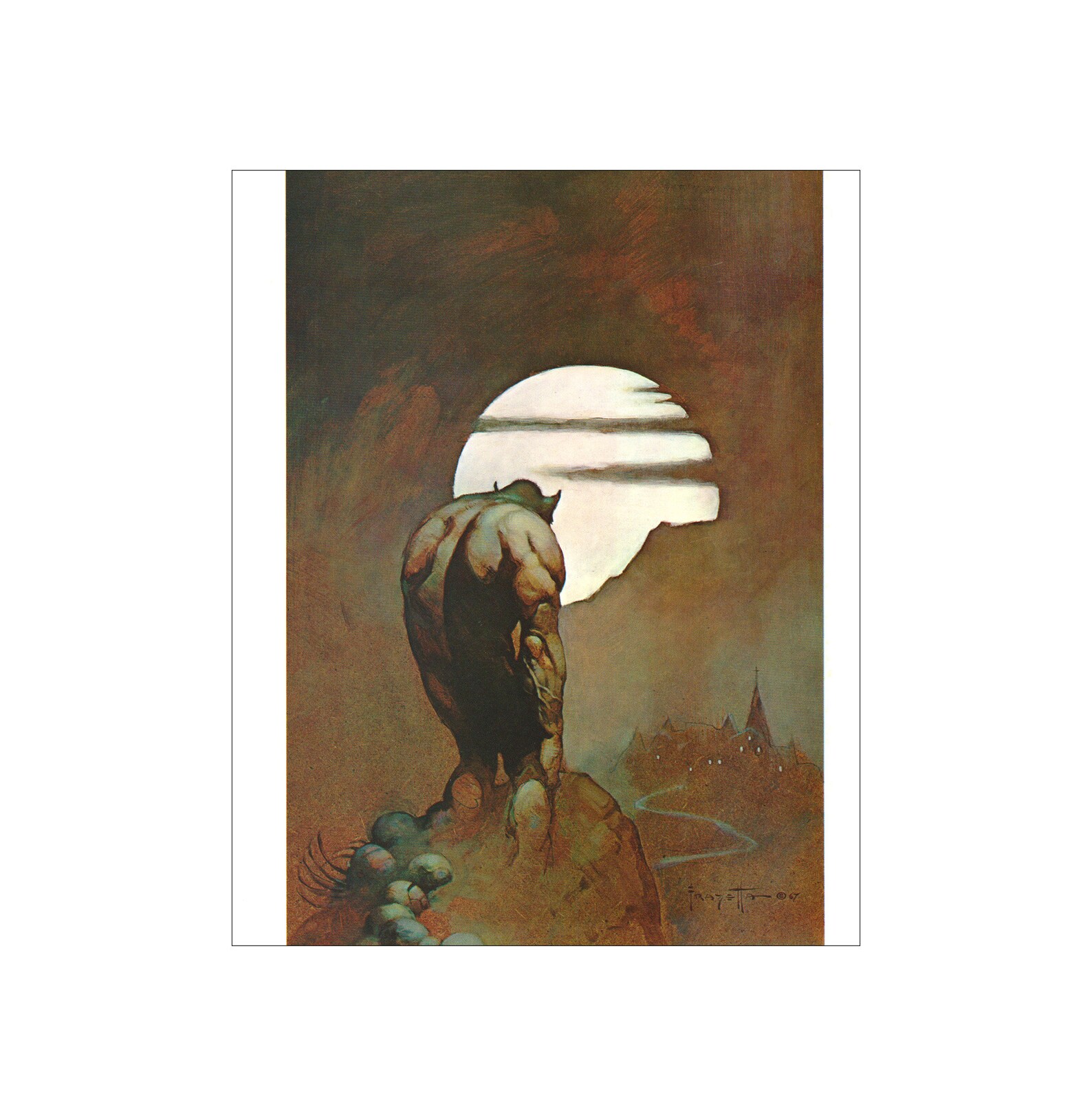 Frank Frazetta Nightstalker Full Moon Vintage Dark Fantasy Print Art ...
