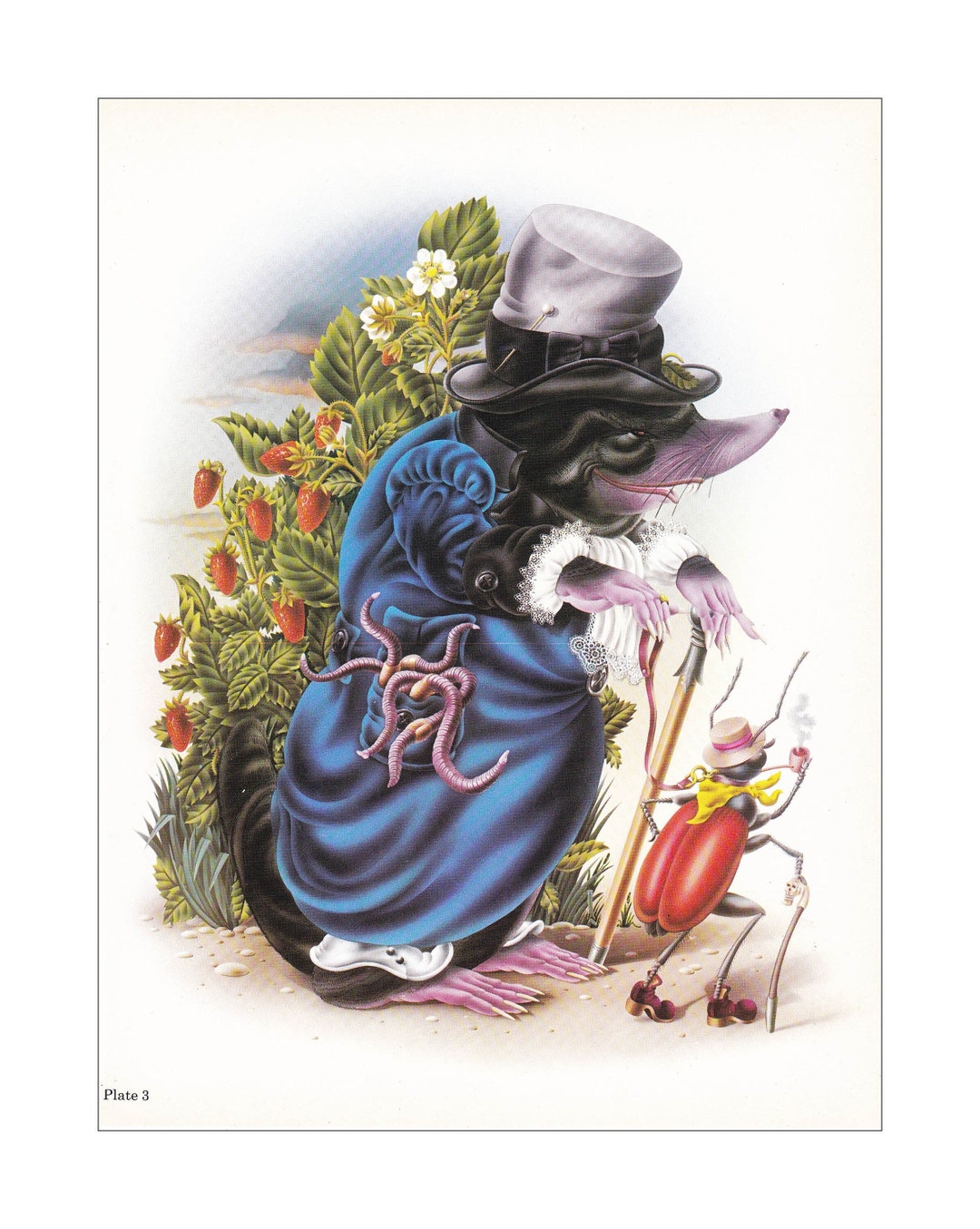 Old Blind Mole Alan Aldridge Quirky Fun Psychedelic Illustration Print ...