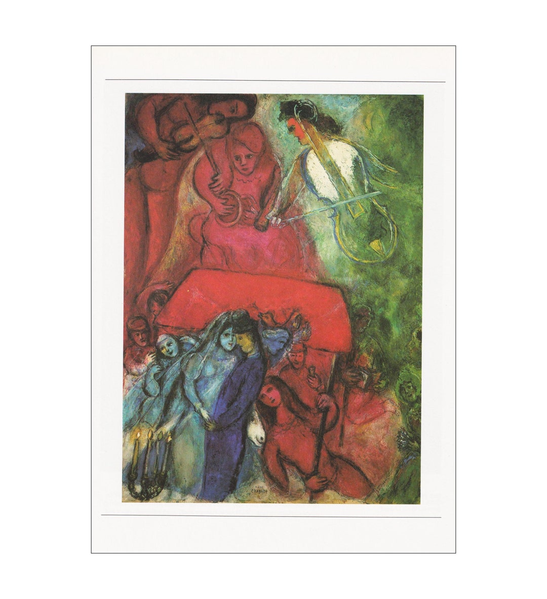 Marc Chagall Wedding Musicians Band Happy Couple Room Decor Wall ...