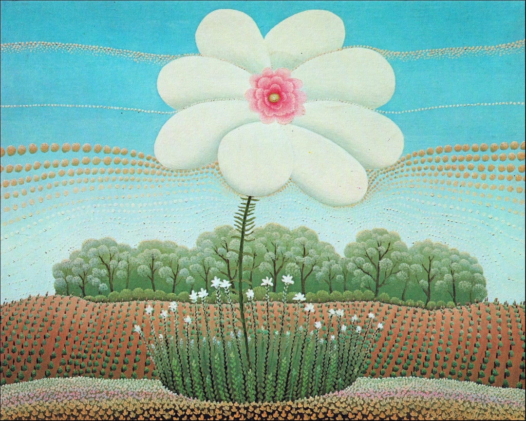 Ivan Rabuzin White Flower Landscape Croatian Naive Artist Croatia ...