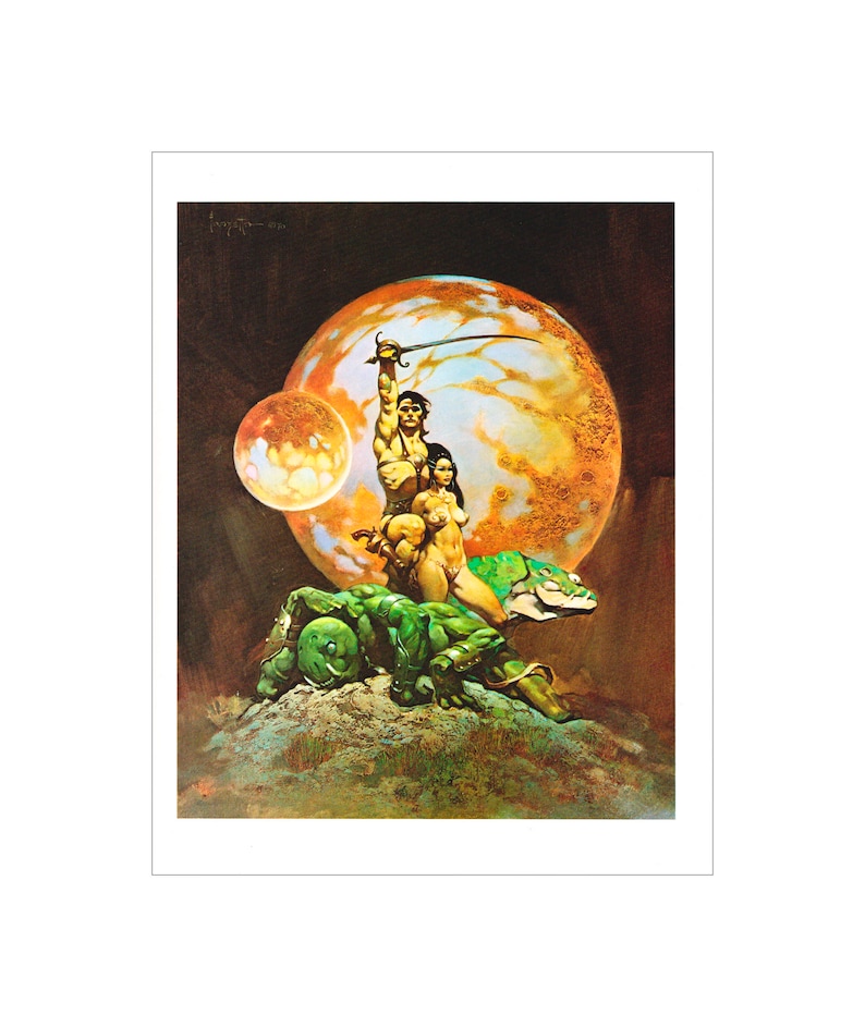 A Princess of Mars Frank Frazetta John Carter Hero Warrior Vintage Dark ...