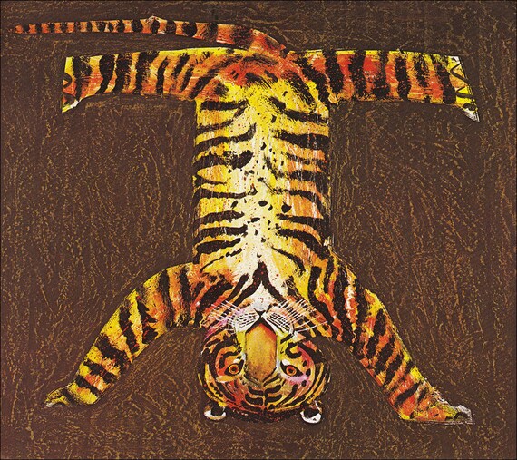 Funny tiger wild animal handstand trick cute children's | Etsy