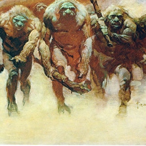 Neanderthal Frank Frazetta Vintage Fantasy Art Print Sci Fi Cavemen ...
