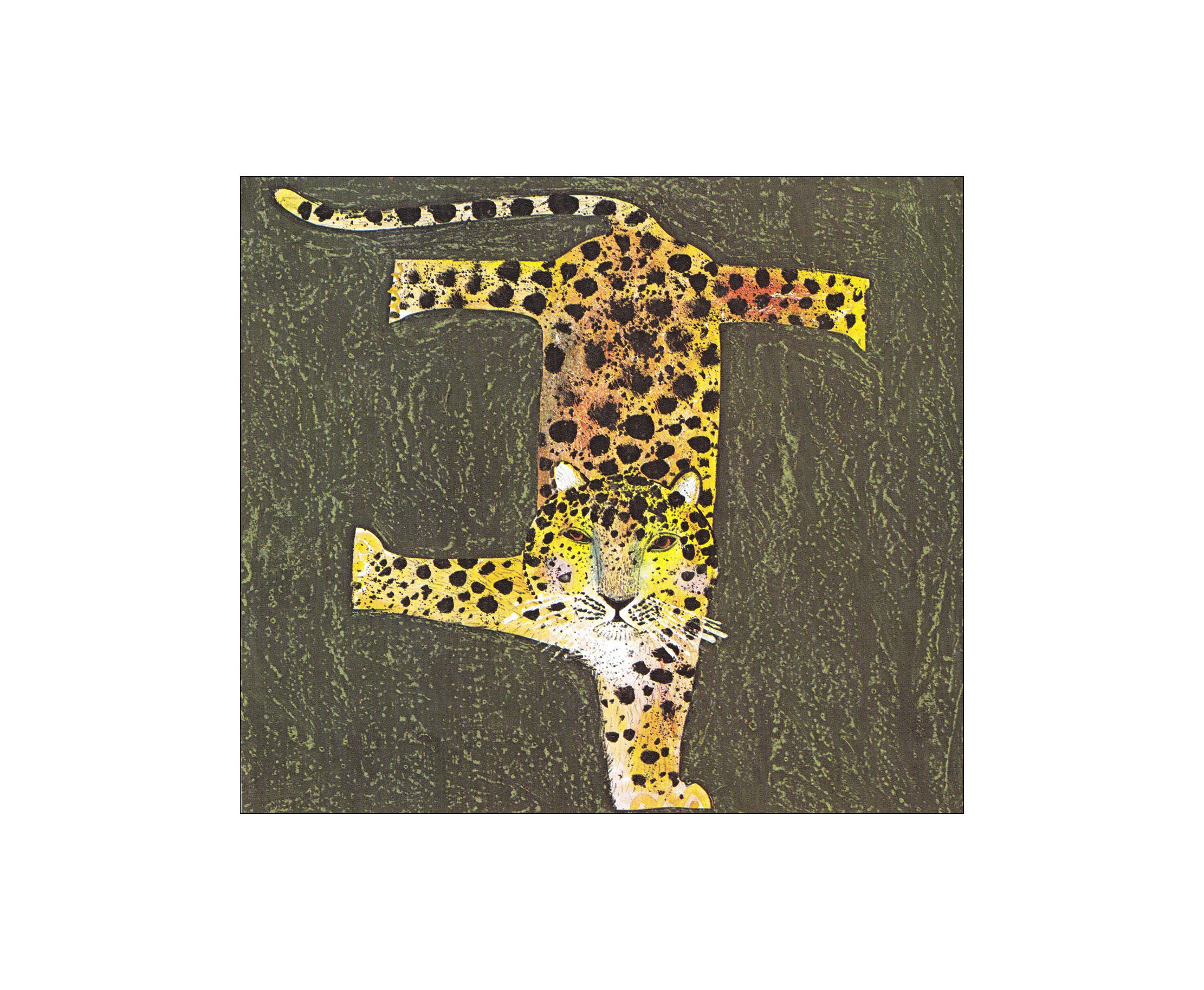 Funny Leopard Wild Animal Handstand Trick Whimsical Cute Children's ...