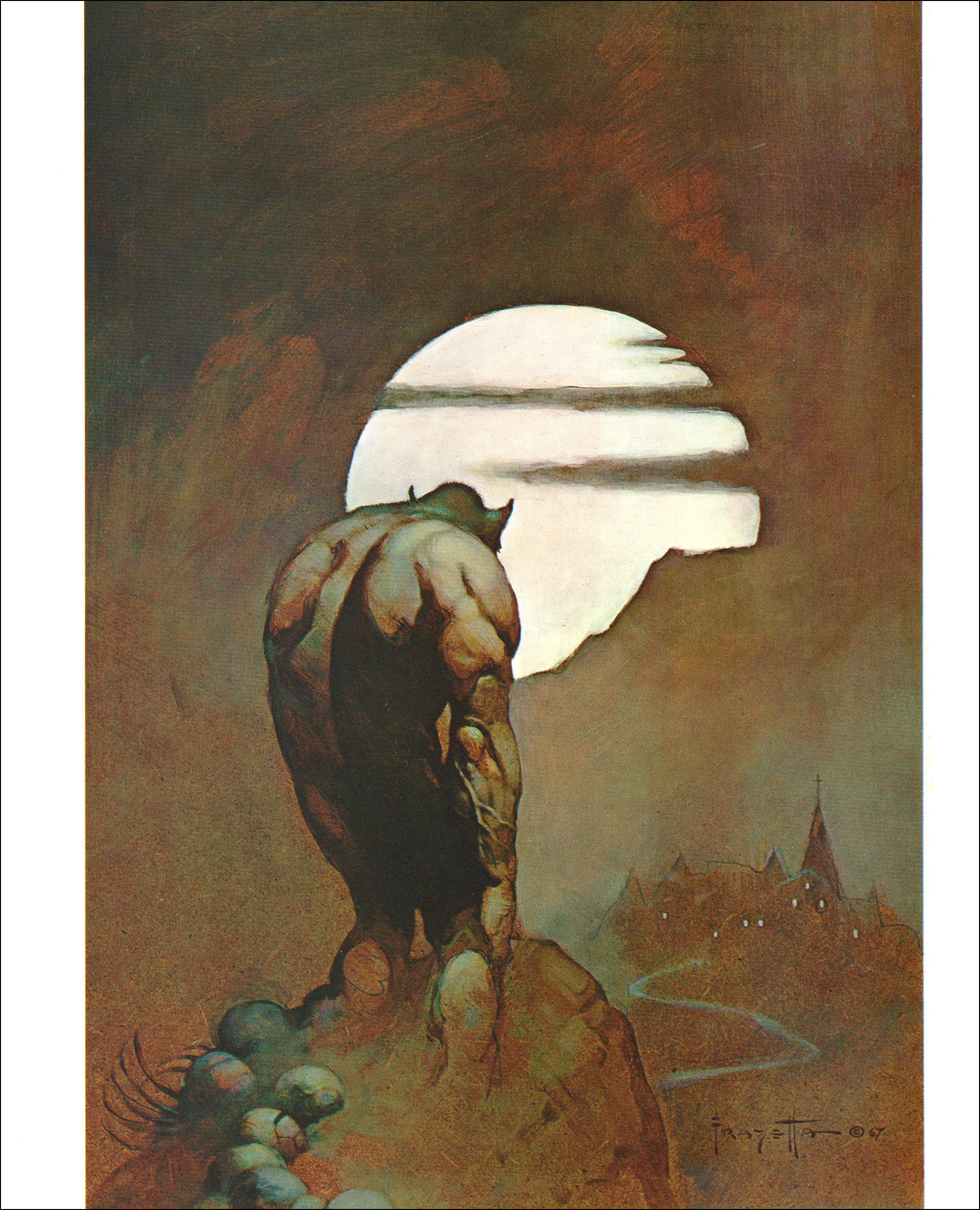 Frank Frazetta Nightstalker Full Moon Vintage Dark Fantasy Print Art ...