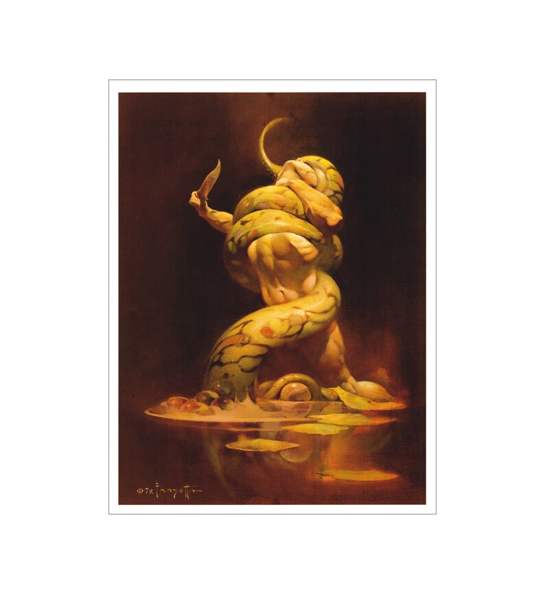 Serpent Frank Frazetta Snake Ardor on Aros by Andrew Offutt Vintage ...