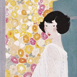 Alice Little French Fashion Magazine Cover 1920 Girl Garden Flowers Art ...