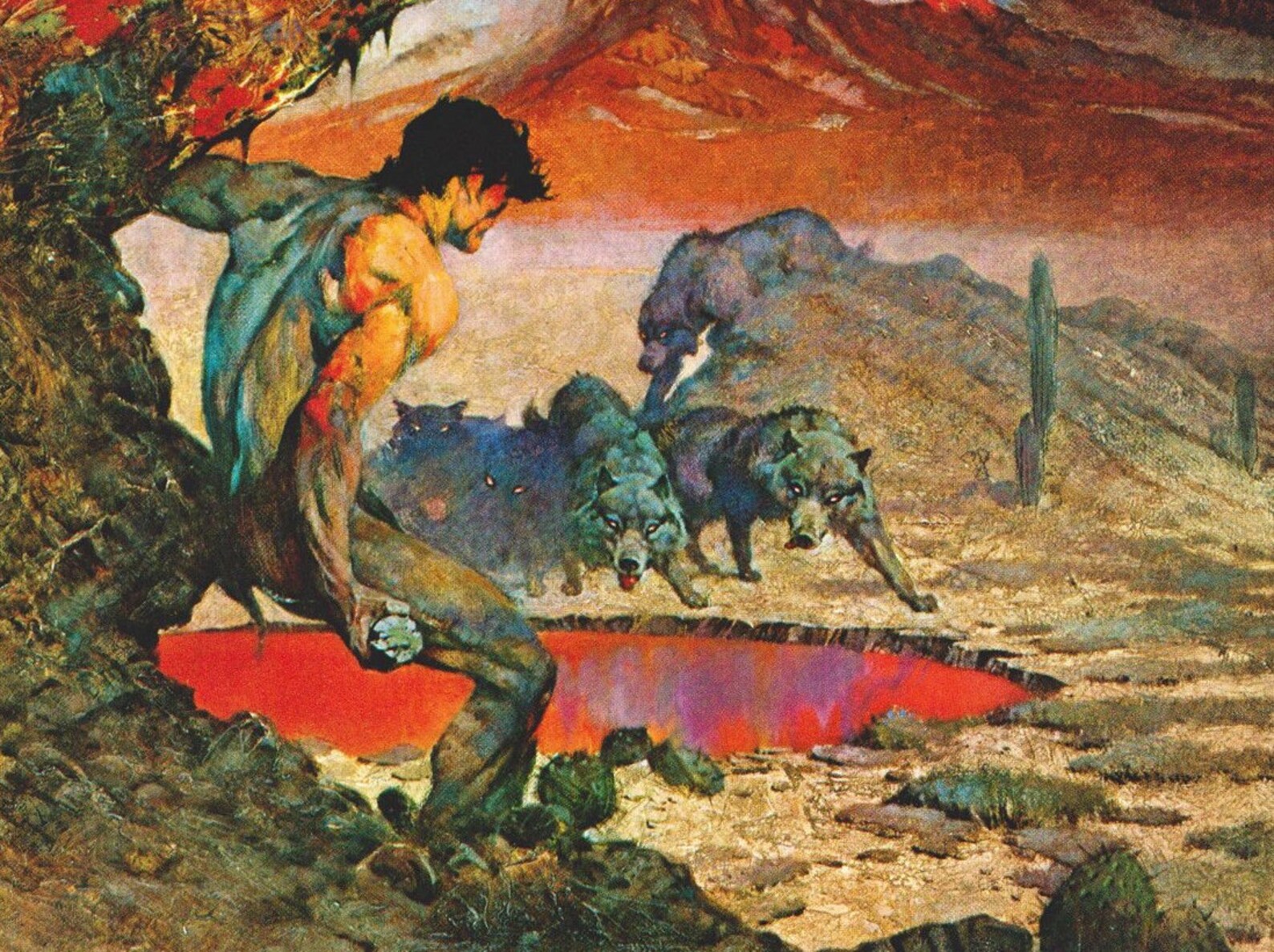 Wolf Moon Frank Frazetta Vintage Fantasy Print Cover Art Sci - Etsy