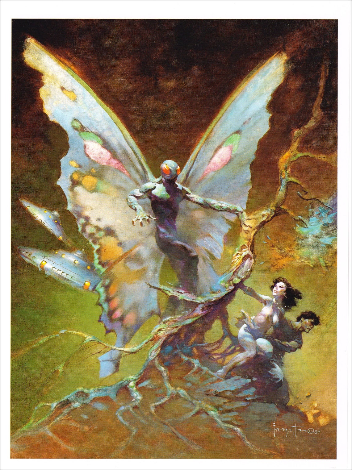 Mothman Frank Frazetta Vintage Fantasy Print Comic Cover Art - Etsy Ireland