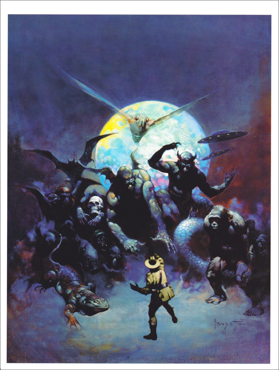 Frazetta Strange Creatures Space Ship Gorilla Planet Moon Cover Art ...
