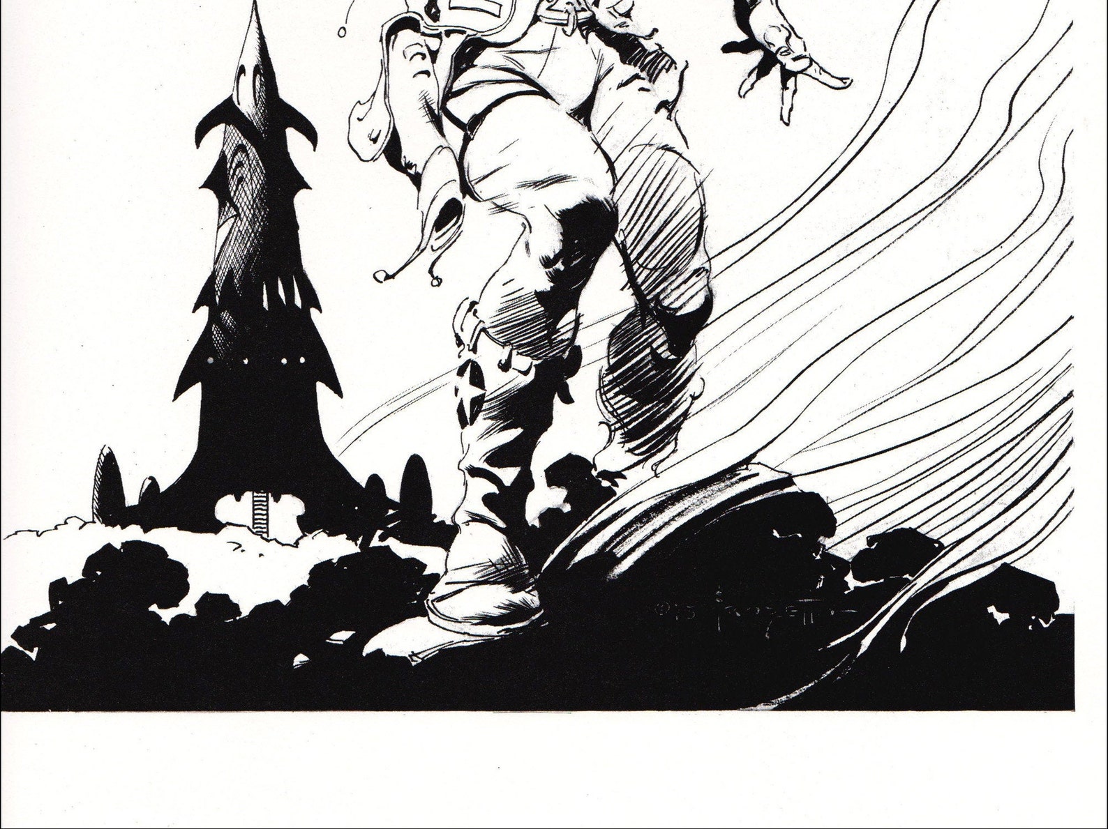 Spaceman Frank Frazetta B/w Vintage Fantasy UFO Alien | Etsy