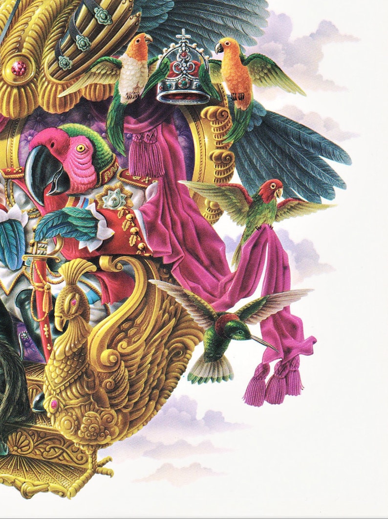 70's psychedelic art bird parrot condor illustration Alan | Etsy