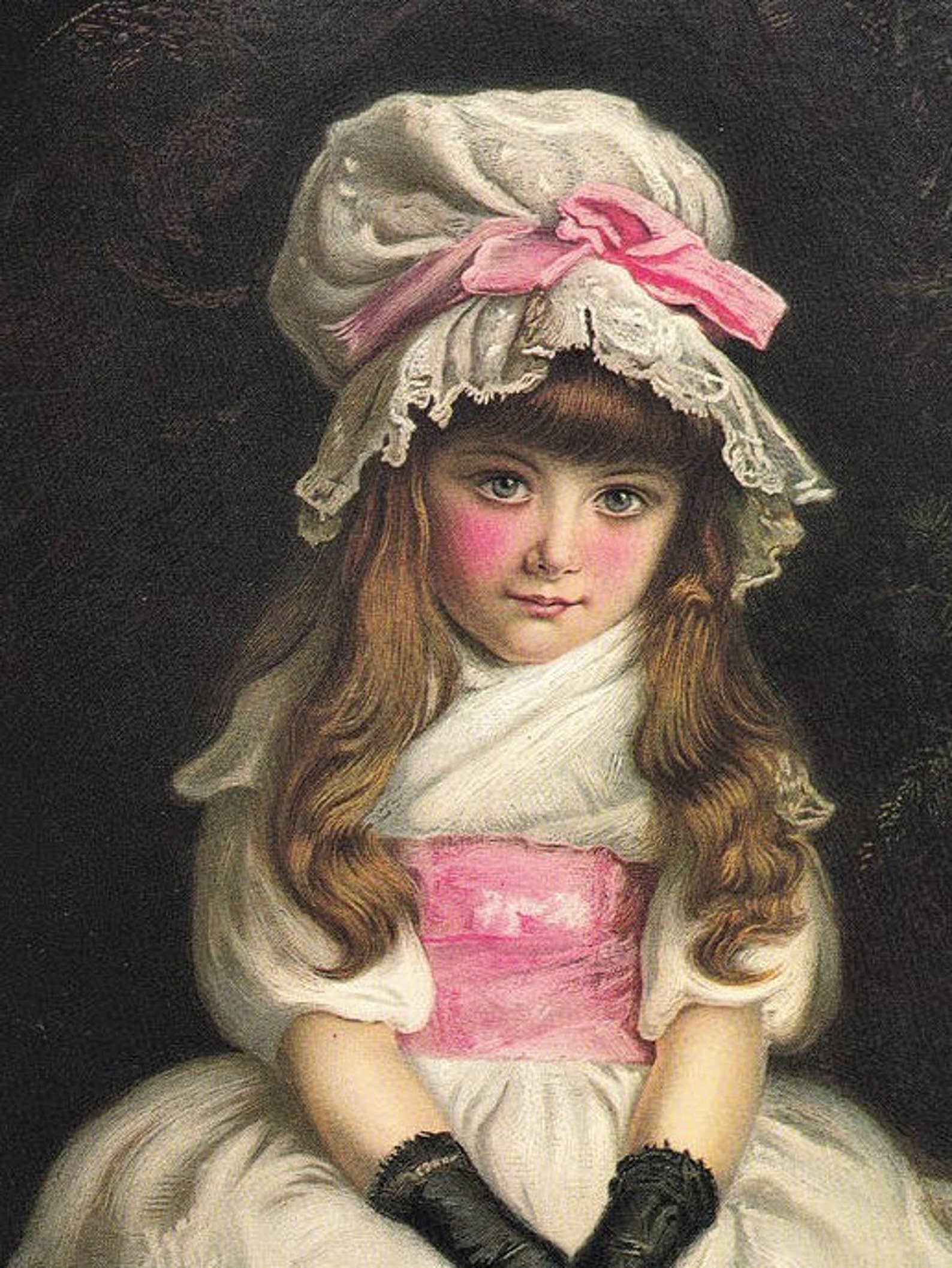 Cute Little Victorian Girl Rosy Cheeks Kitsch Pink Bow Shoes - Etsy