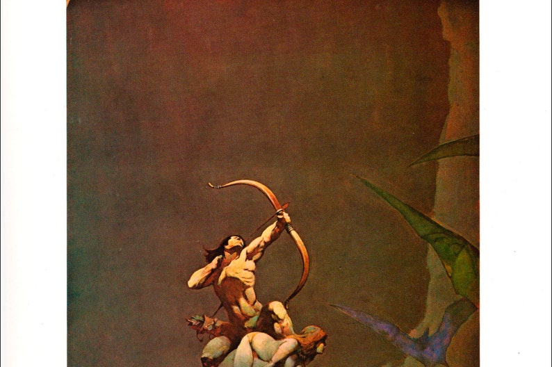 Jongar Fights Back Frank Frazetta Vintage Art Print Riding on - Etsy