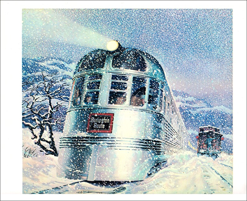 Burlington Zephyr Stainless Steel Diesel Train Winter Snow | Etsy