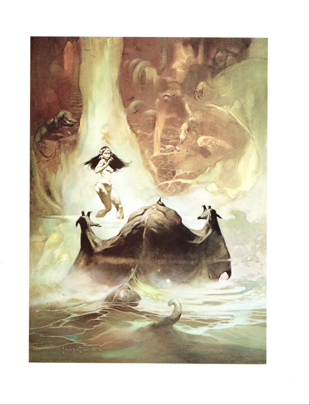At the Earth's Core Frank Frazetta Vintage Dark Fantasy Comic Cover Art ...