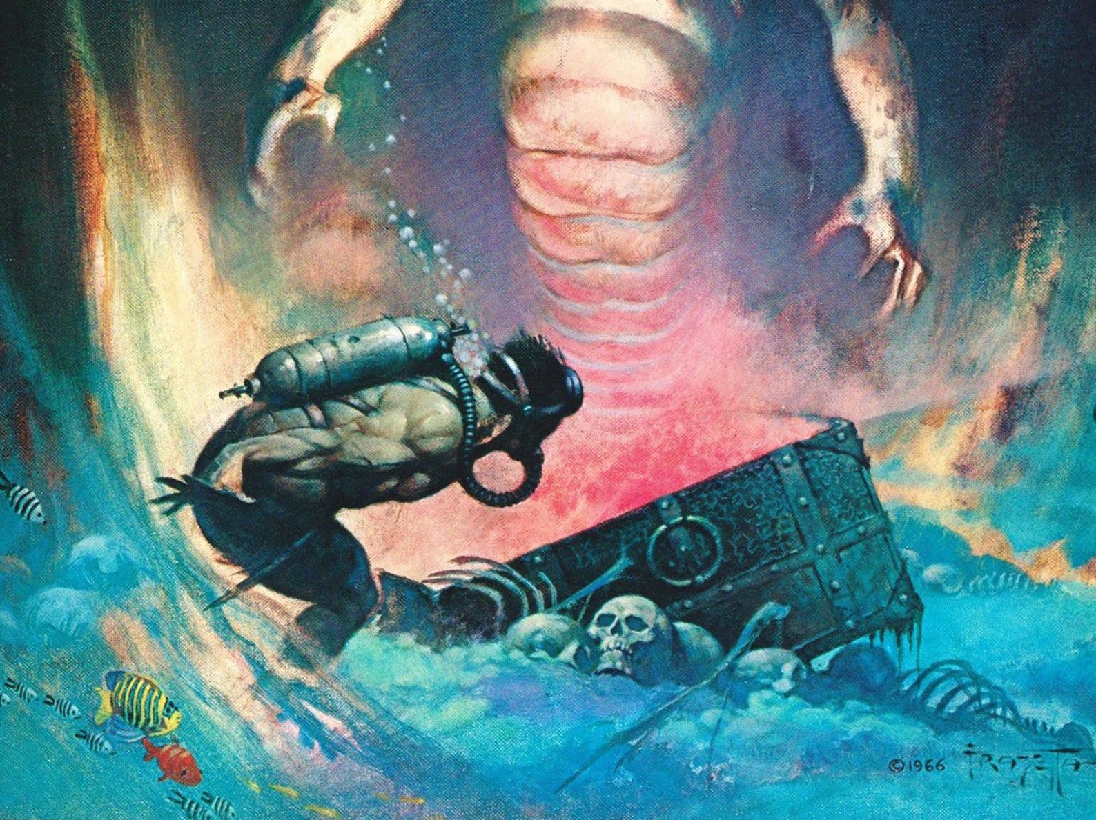 Sea Monster Frank Frazetta Vintage Fantasy Art Print Sci Fi - Etsy