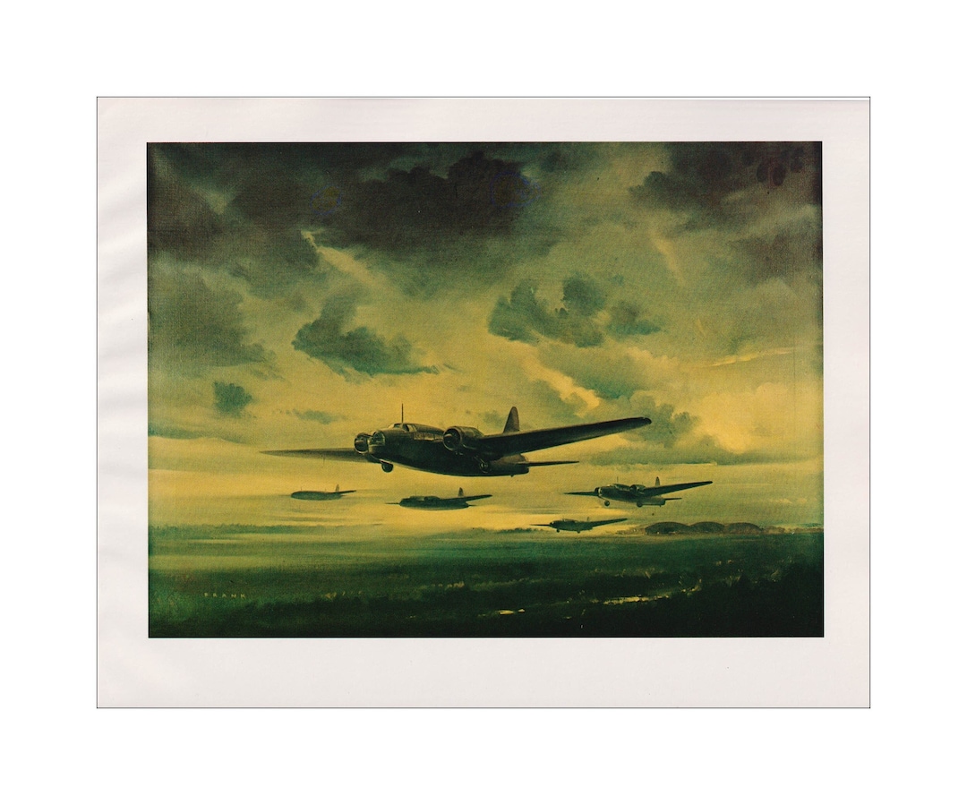 Aviation Art Frank Wootton Wellingtons at Dusk RAF Air Force Fighter ...