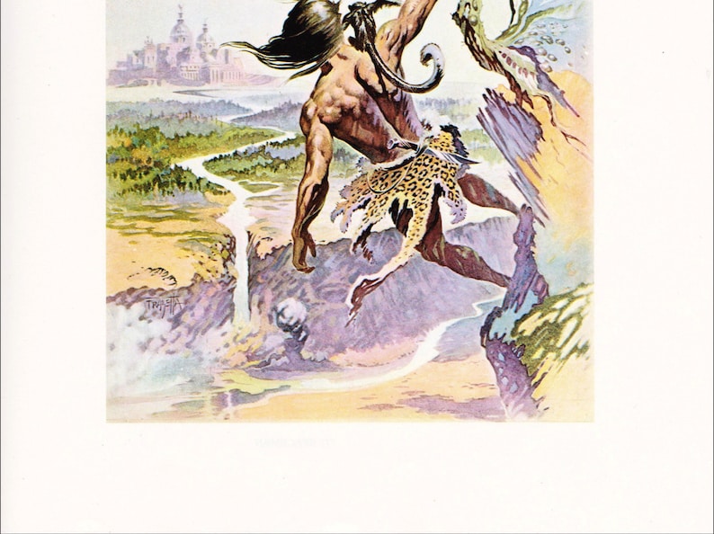 Tarzan the Lost Empire Frank Frazetta Vintage Dark Fantasy Comic Cover ...
