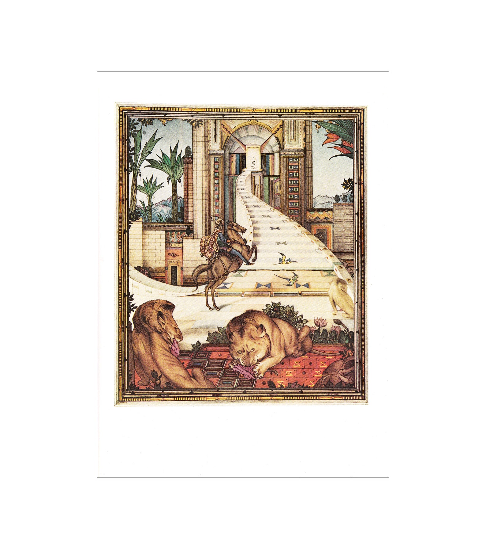 Arabian Nights Vintage Print Lions Prince Assad on Horse Fairy - Etsy