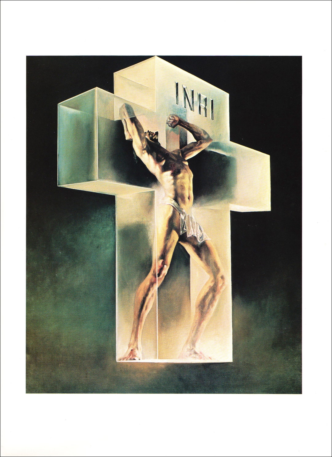 The Protest Boris Vallejo Jesus Christ INRI Crucifixion Cross Vintage ...