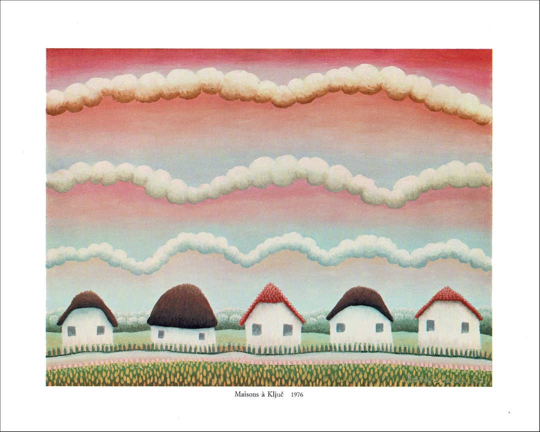 Ivan Rabuzin Village Houses in Ključ Croatian Naive Artist - Etsy