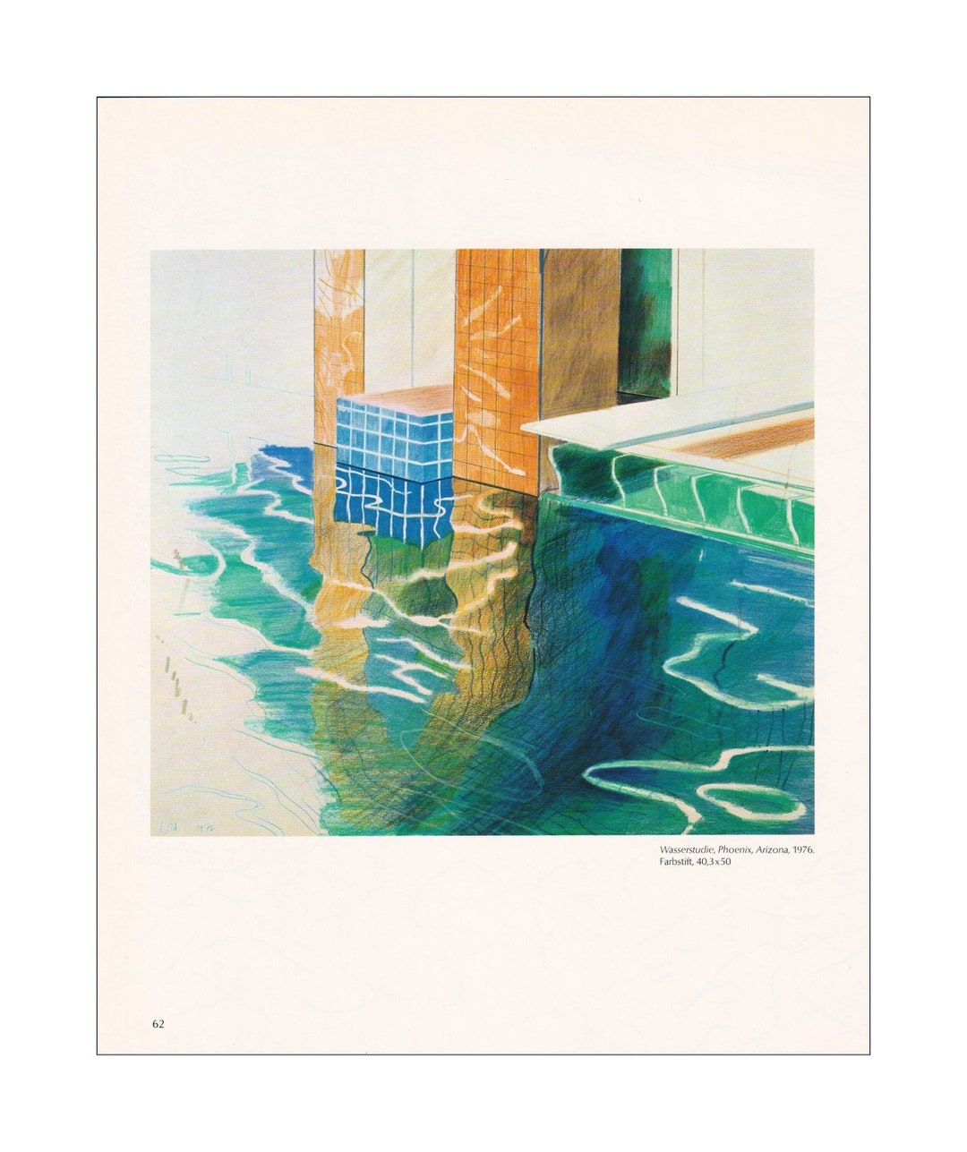 David Hockney Swimming Pool Water Reflections Study Bathroom Decor Wall ...