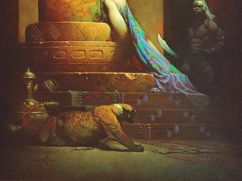 Egyptian Queen Frank Frazetta vintage dark fantasy comic art | Etsy