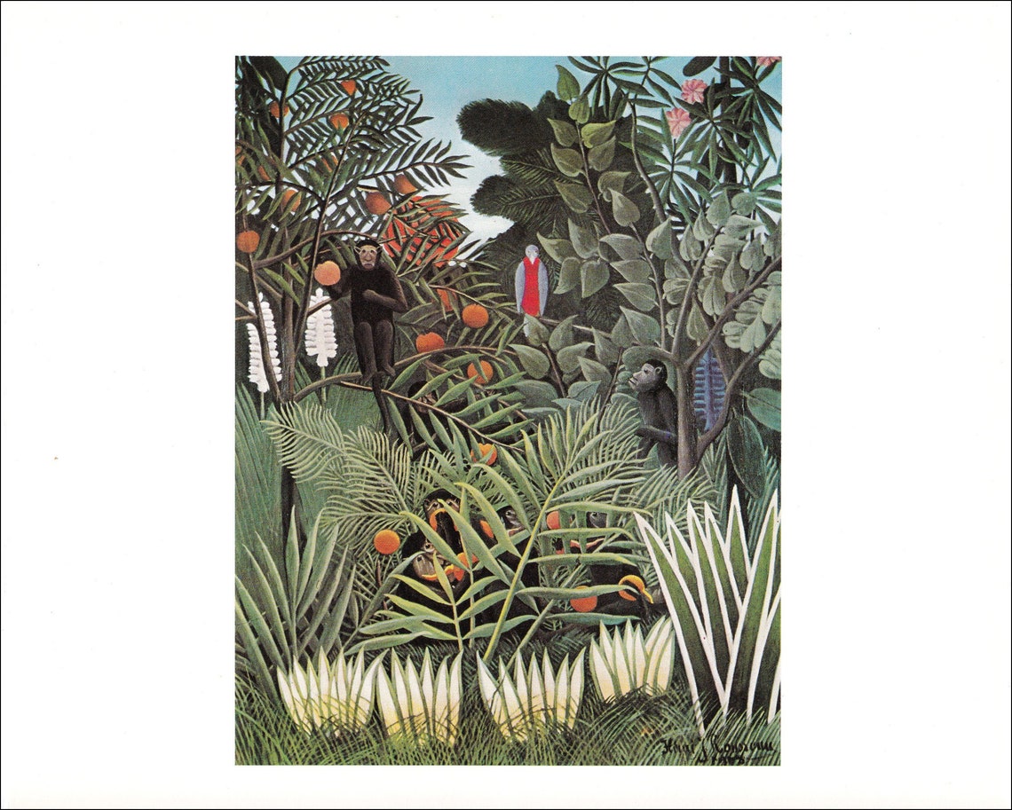 Henri Rousseau Jungle Exotic Birds Monkeys Landscape Tropical - Etsy