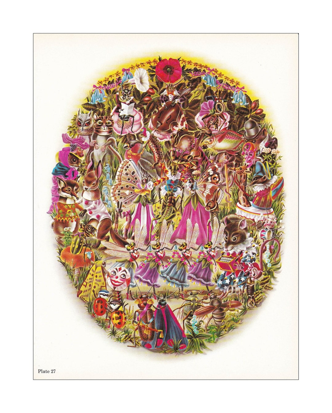 Butterfly Ball Alan Aldridge Quirky Fun Psychedelic Illustration Print ...