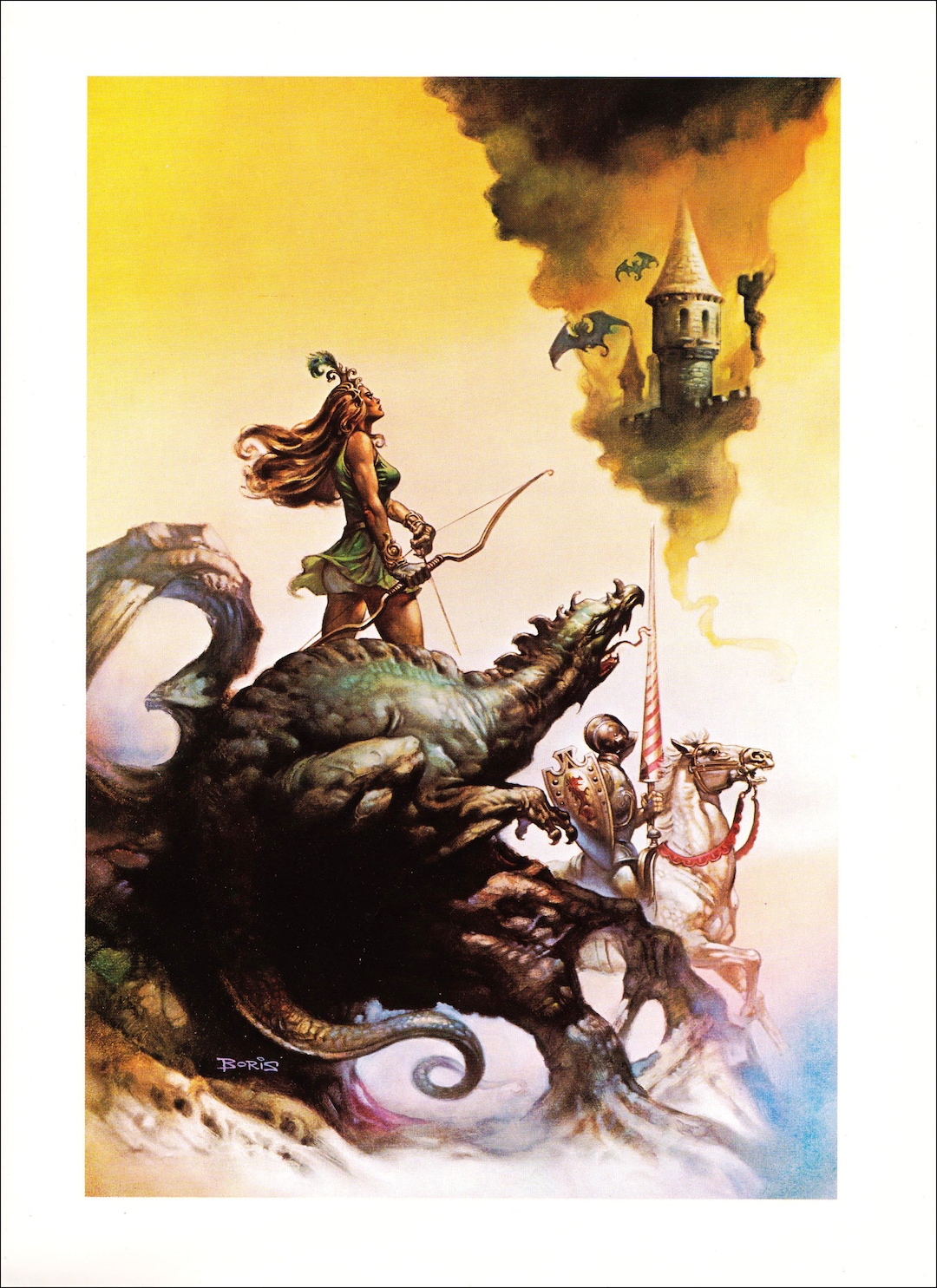 The Dragon and the George Boris Vallejo Vintage Fantasy Art Girl Power ...