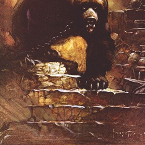 The Bear Frank Frazetta Vintage Dark Fantasy Comic Cover Art Print Art ...