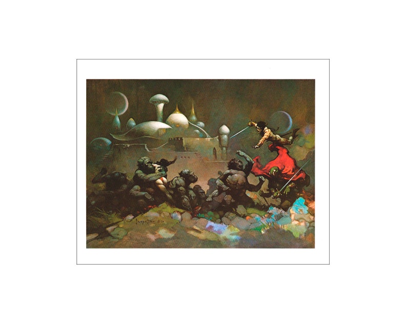 John Carter and the Savage Apes of Mars Frank Frazetta Vintage - Etsy