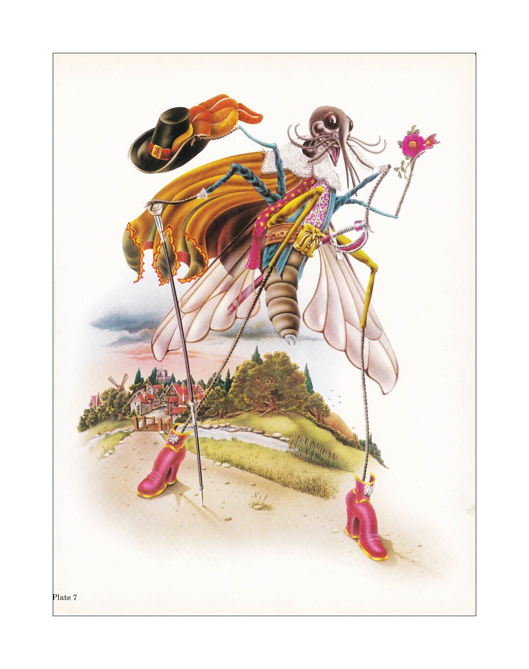 Gnat Mosquito Insect Alan Aldridge Quirky Fun Psychedelic Illustration ...