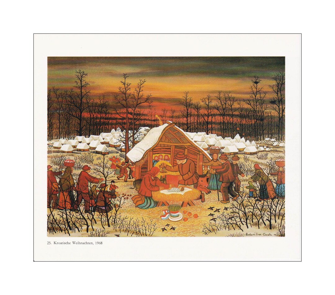 Croatian Christmas Ivan Lacković Nativity Scene Vintage Art Print ...