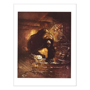 The Bear Frank Frazetta Vintage Dark Fantasy Comic Cover Art Print Art ...