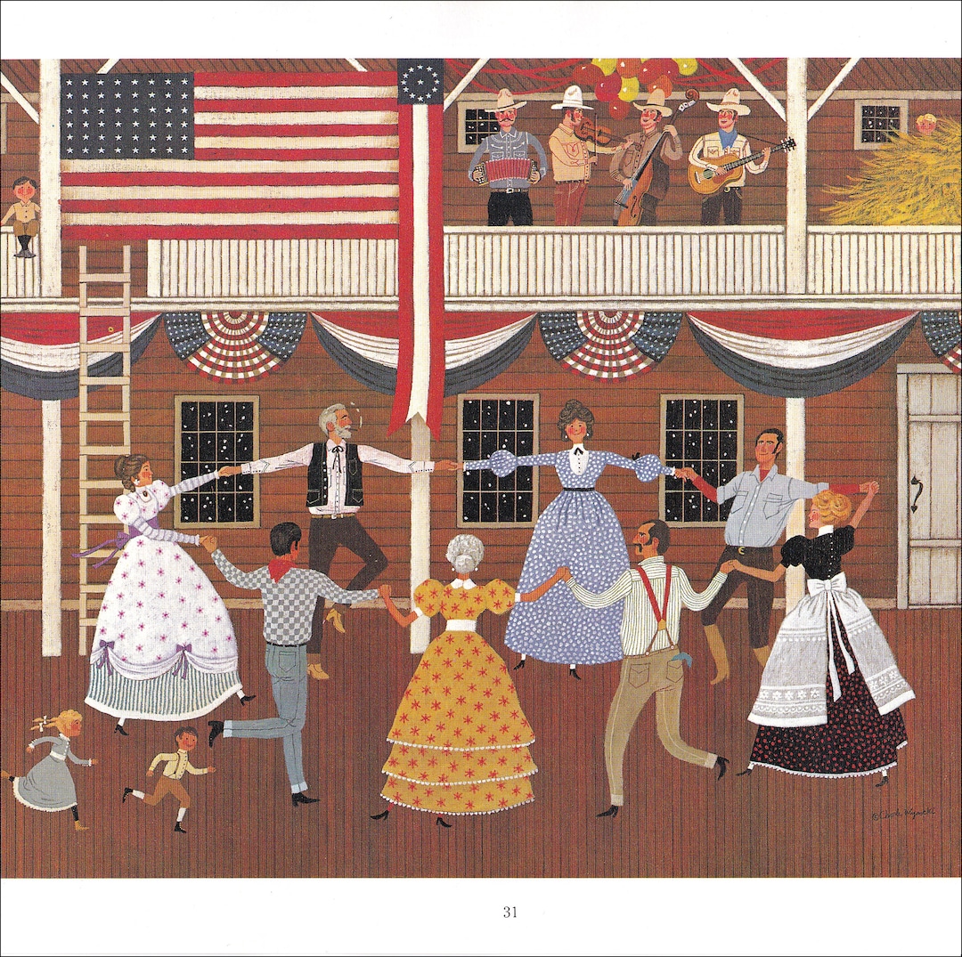 Barn Dancers Dancing Charles Wysocki Traditiononal Folk Music Primitive ...