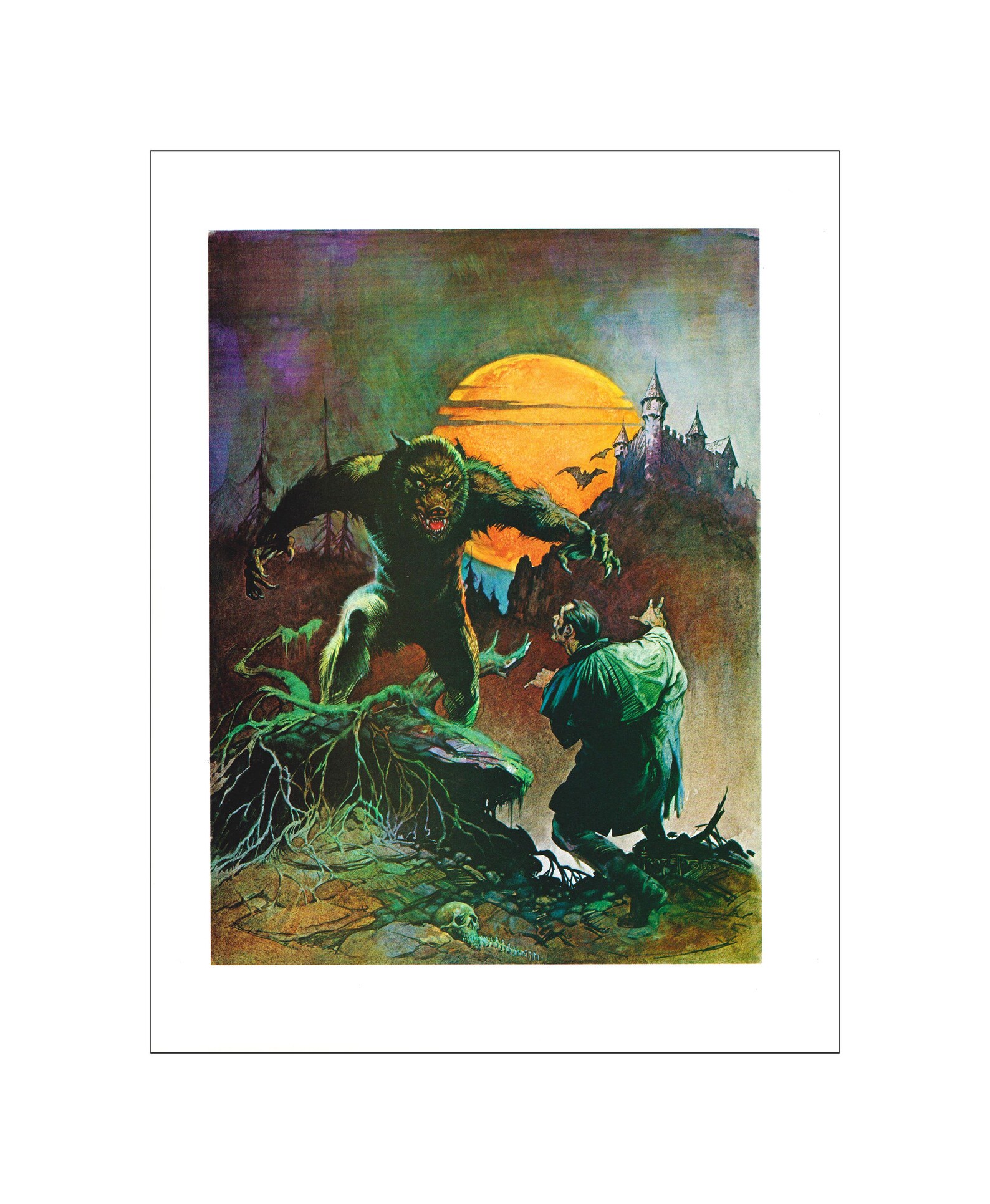Wolfman Frank Frazetta Vintage Fantasy Art Print Sci Fi Full - Etsy