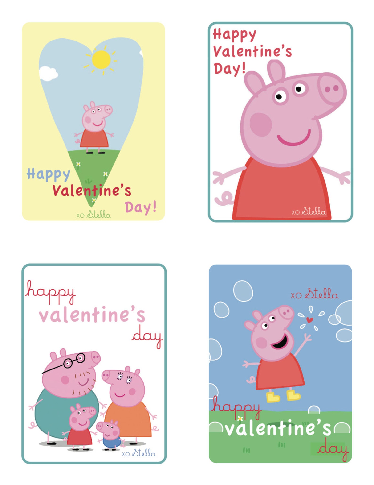 Peppa Pig CUSTOM Valentine's Day Cards PRINTABLE FILE - Etsy