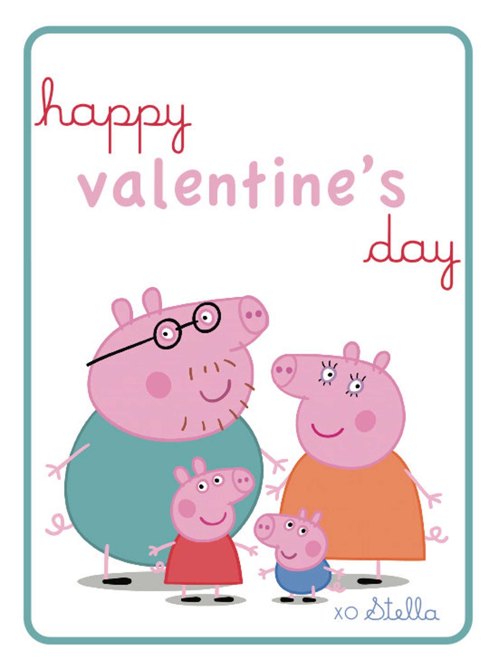 Peppa Pig CUSTOM Valentine's Day Cards PRINTABLE FILE - Etsy