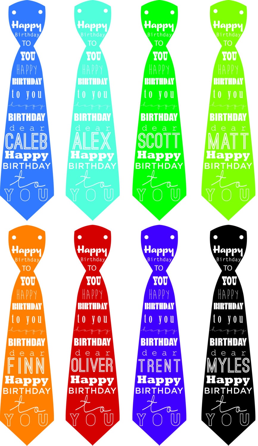 Custom Happy Birthday Tie Printable File - Etsy